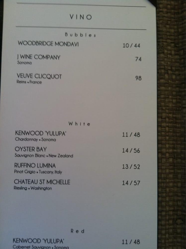 Menu at Lv Bistro restaurant, Scottsdale