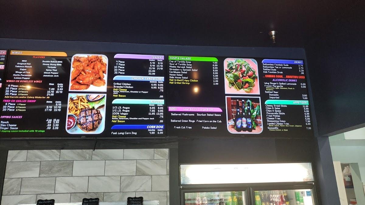 Menu at Wing Dingers restaurant, Lindale