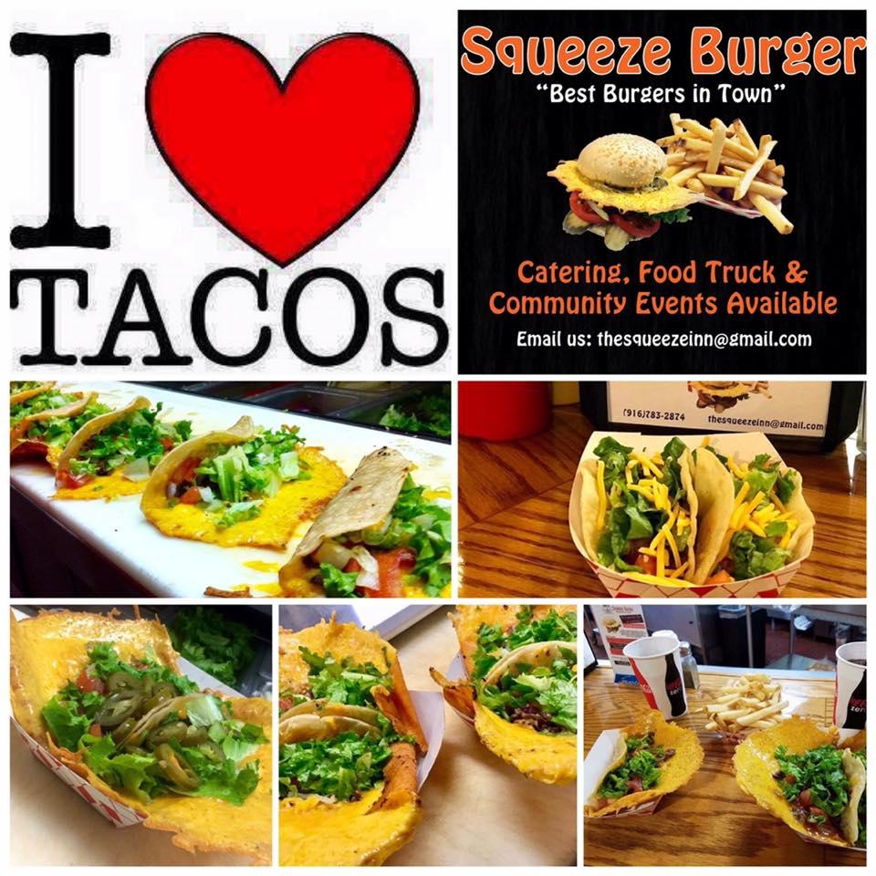 Menu at Squeeze Burger restaurant, Sacramento, Power Inn Rd