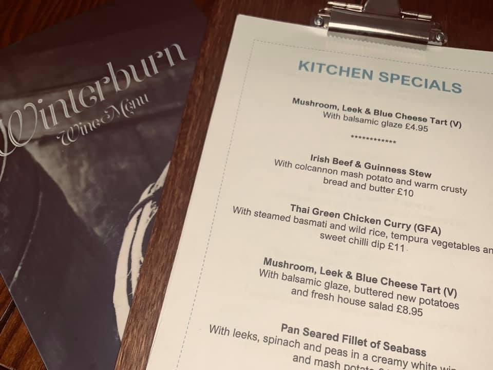 Menu at The Winterburn pub & bar, Halifax