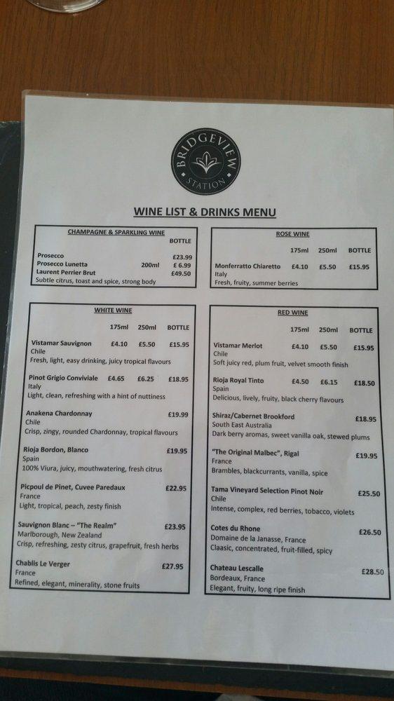 Menu at Bridgeview Station Restaurant, Dundee