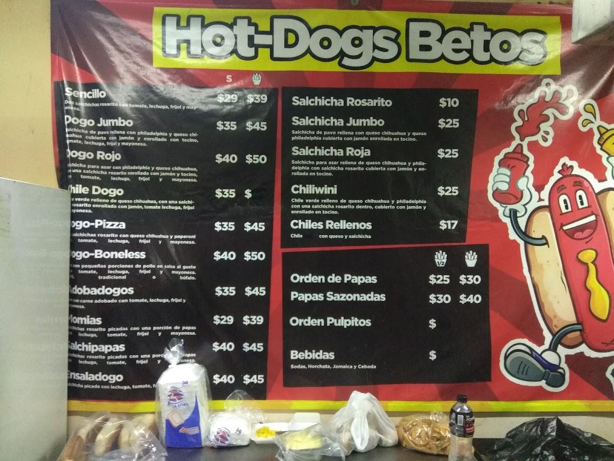 Carta del restaurante Dogos Beto's, Hermosillo