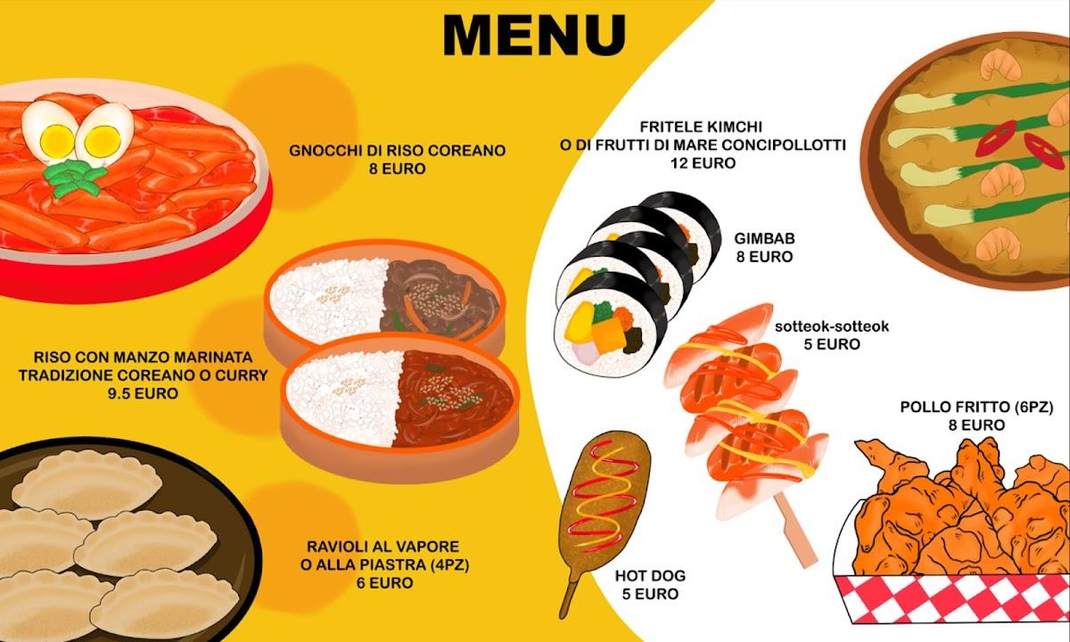Menu da Juga Korean fast food, Milano