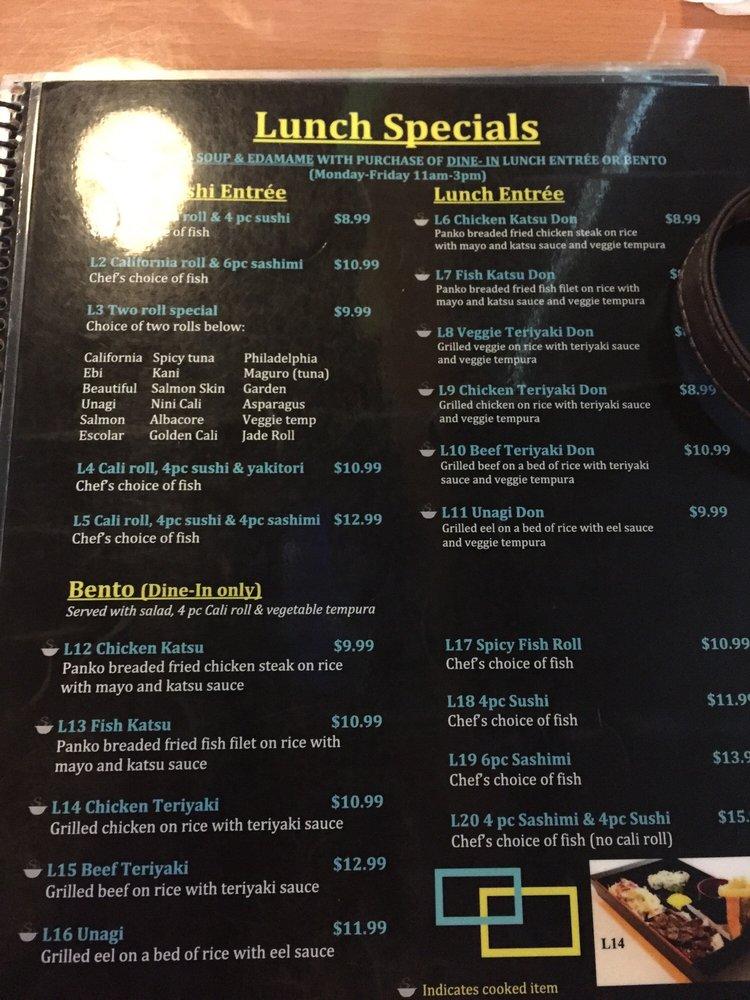 Menu at Sushi NiNi restaurant, Round Rock