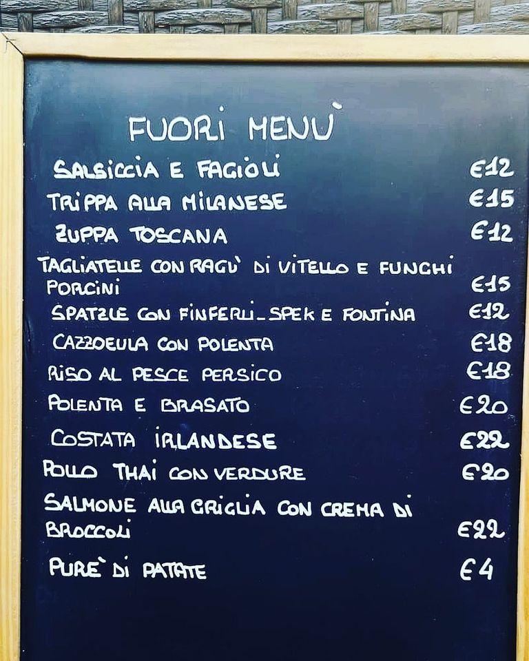 Menu at Villa Reale pub & bar, Monza, Via Luciano Manara
