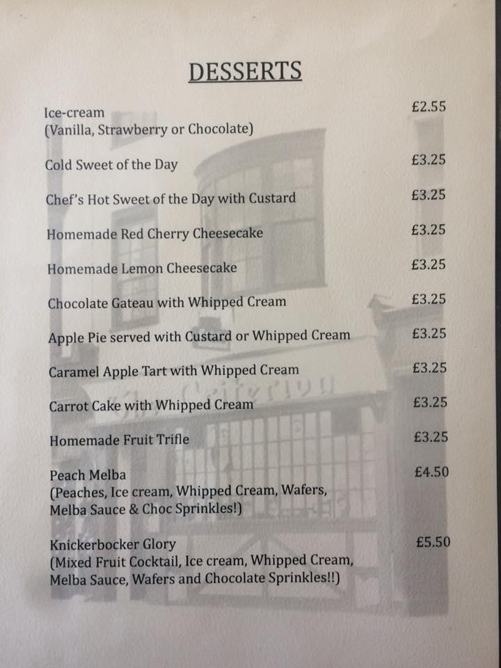 Menu at The Criterion Restaurant, Weymouth