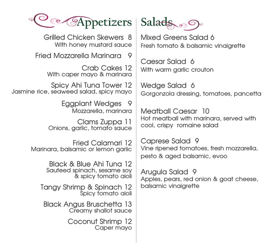 Menu at DiVine Italian Bistro restaurant, Warwick