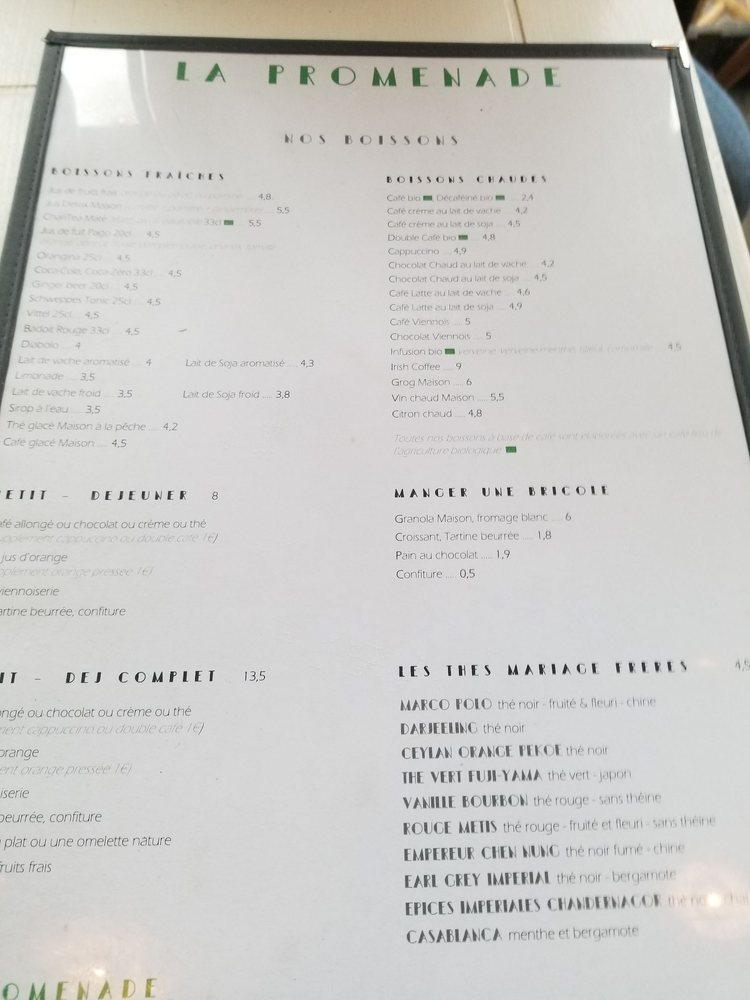 Menu at La Promenade restaurant, Paris, 32 Av. Daumesnil