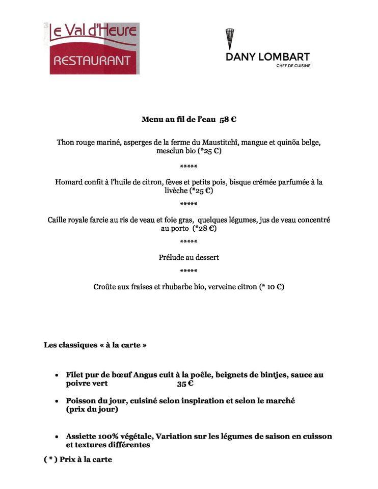 Menu au Le Val d'Heure, Montigny-le-Tilleul, Rue de la Station 25