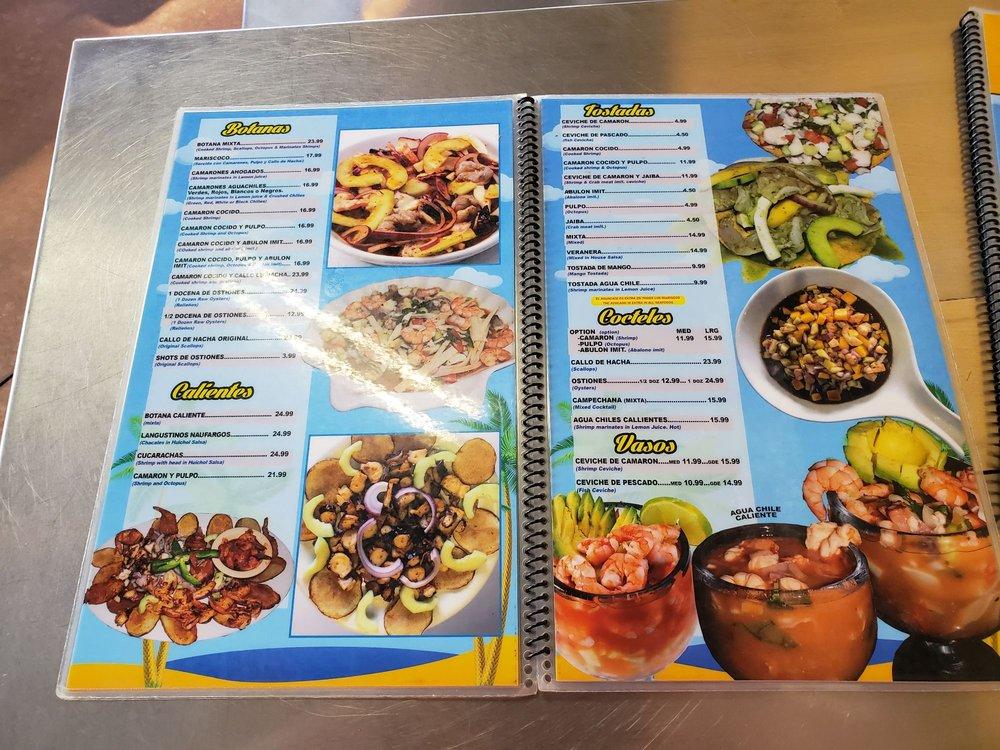 Menu at Sol Y Mar Mariscos Restaurant Bell Gardens, Bell Gardens