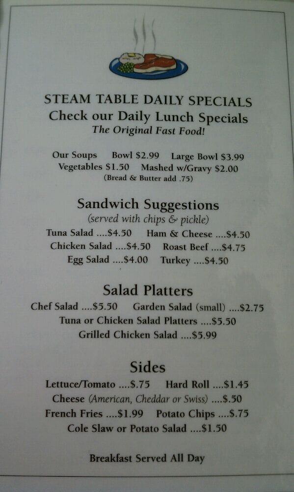 Menu at Quaker Diner restaurant, West Hartford