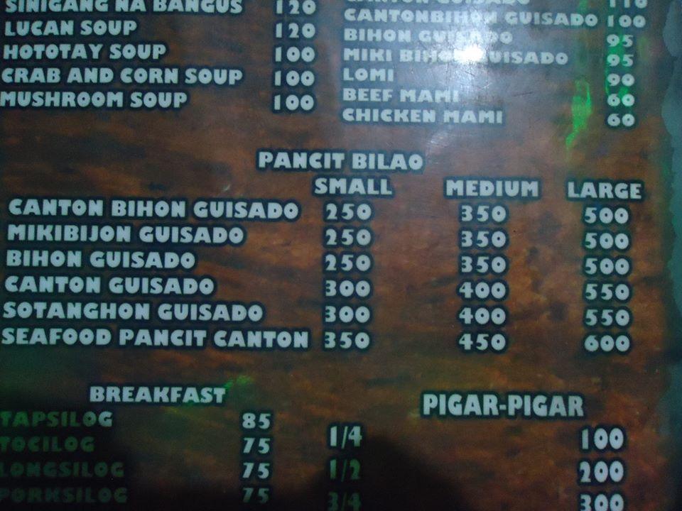Menu at Hang Out Grill and Resto Bar, Pantukan