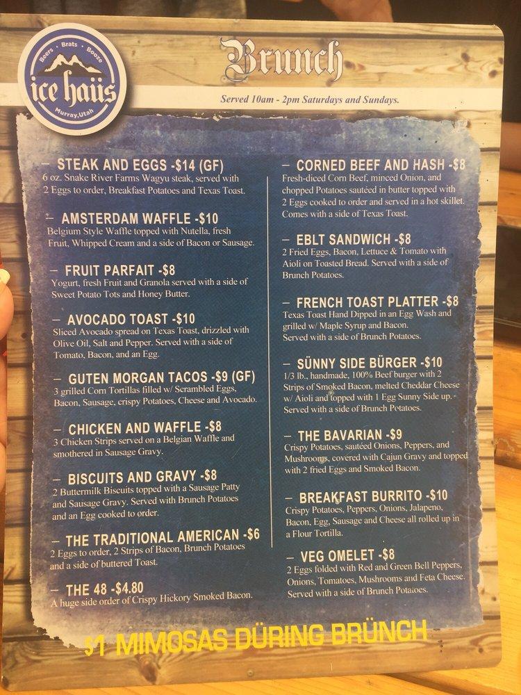 Menu at Ice Haus pub & bar, Murray