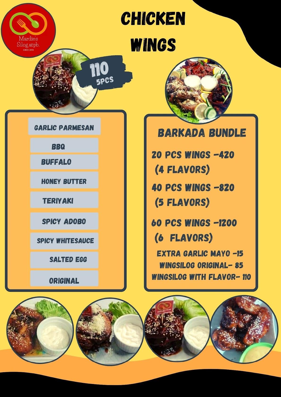 Menu at Mardie's Silog Atpb. restaurant, Biñan