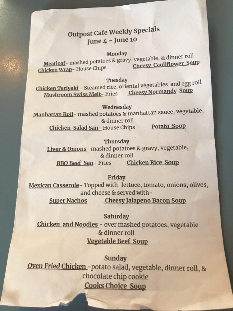Menu at Outpost Café cafe, Lusk