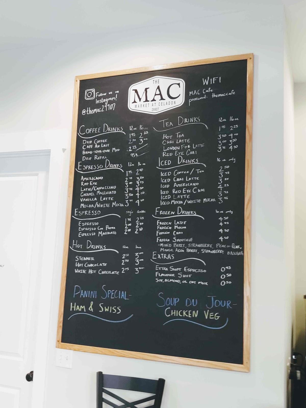 Menu at The Market at Celadon cafe, Beaufort