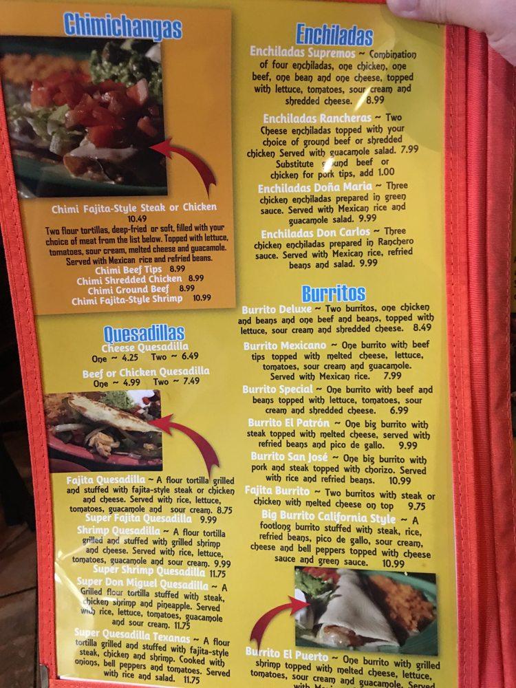 Menu at Dos Agaves Mexican Grill restaurant, Knoxville