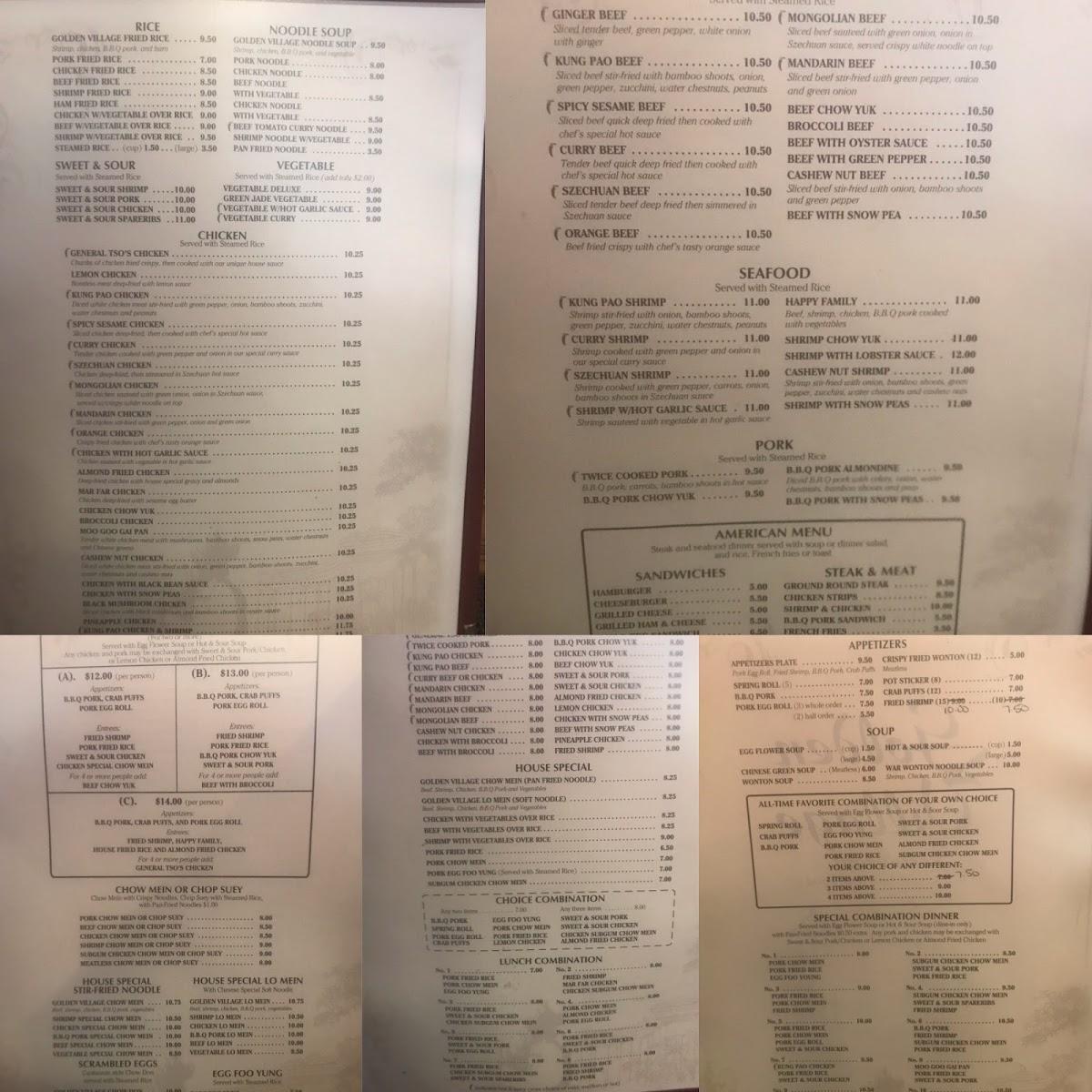 Menu at Golden Village Restaurant, Milton-Freewater