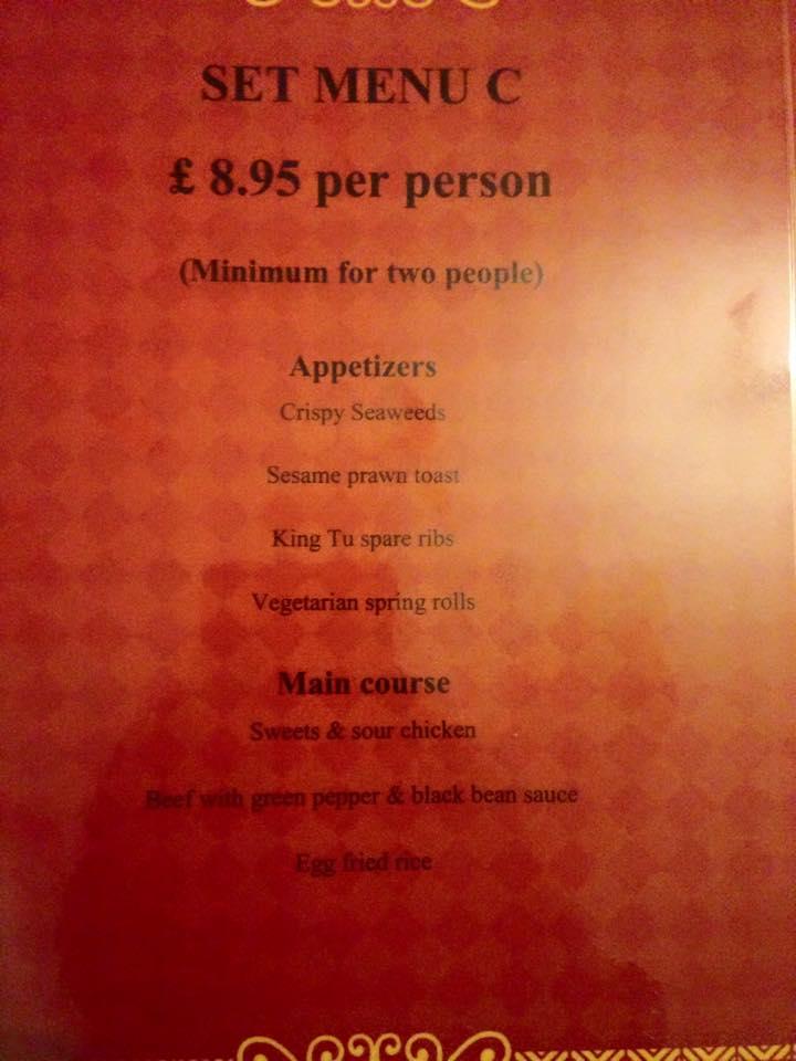 Menu at Dragon Delight, Melksham