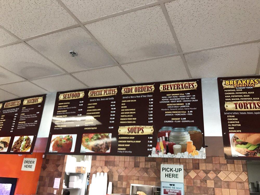 Menu at El Tarasco Fresh Grill restaurant, Visalia, N Plaza Dr