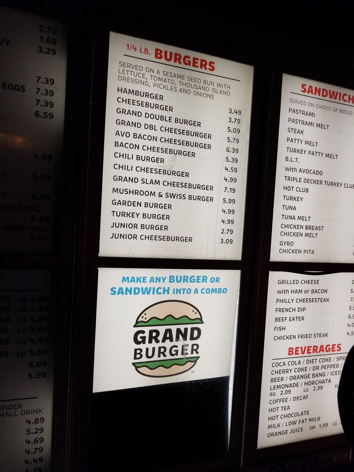Menu at Grand Burger, Glendora fast food, Glendora