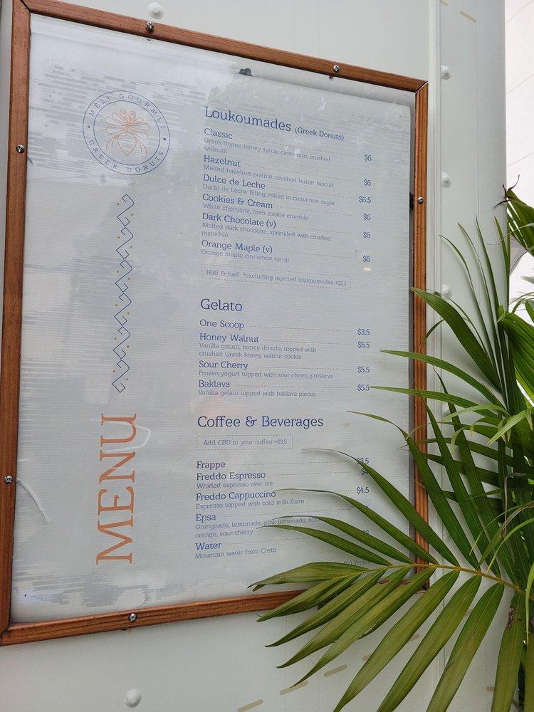 Menu at Meli Gourmet Greek Donuts restaurant, Miami