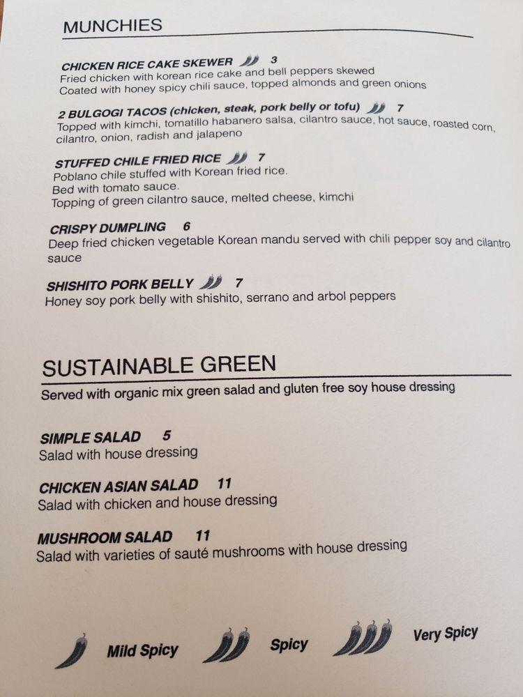 Menu at The Gochu Handcrafted Korean BBQ Bowl, El Paso