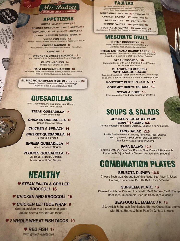 Carta del restaurante Mi Padres Mexican Grill & catering, Baton Rouge ...