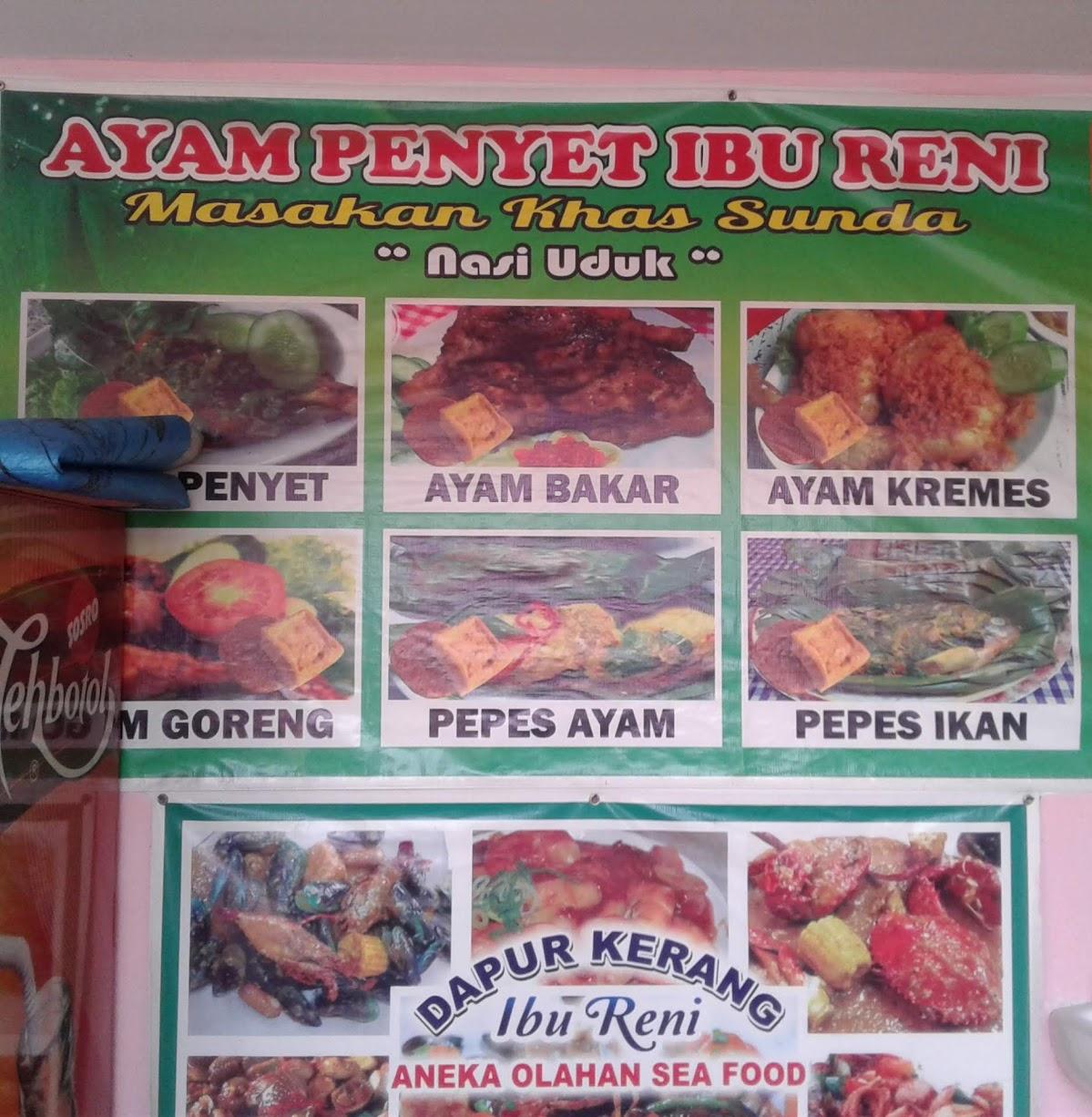 Menu at Ayam Penyet Ibu Reni restaurant, Cikalahang, Jl Ki Ageng Tapek