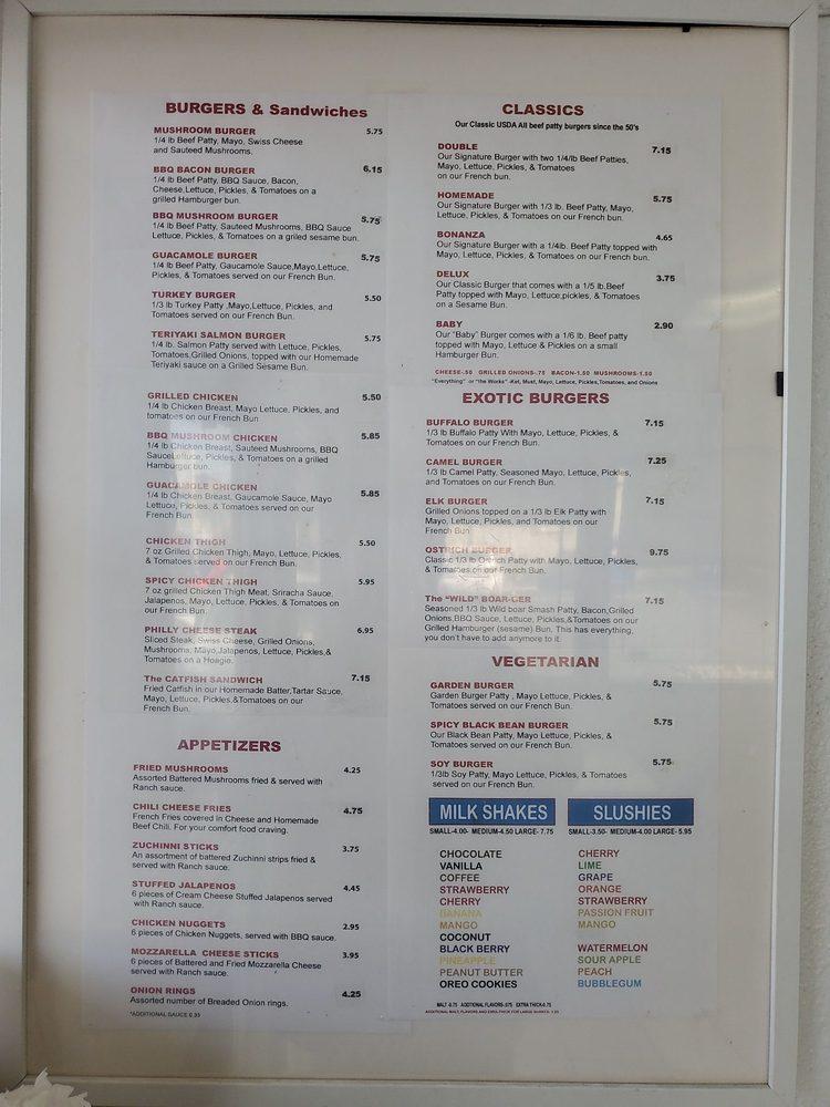 Menu at Cookie's Drive In restaurant, Sacramento