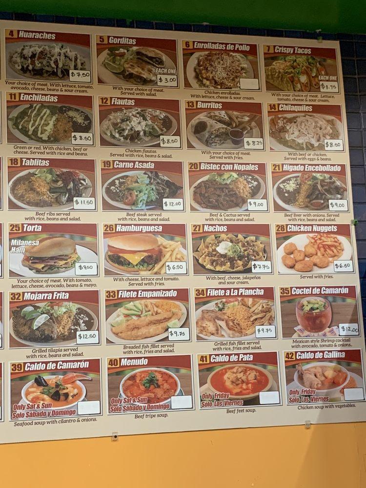 Menu at Crazy Tacos restaurant, Plano