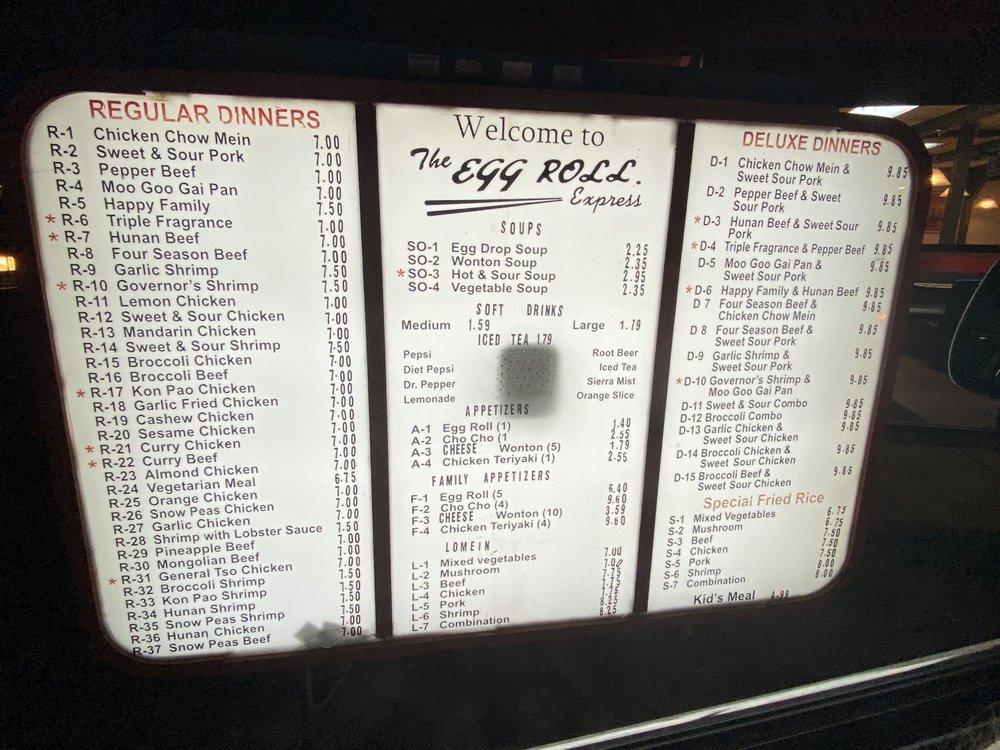 Menu at Egg Roll Express restaurant, Tulsa, S Peoria Ave