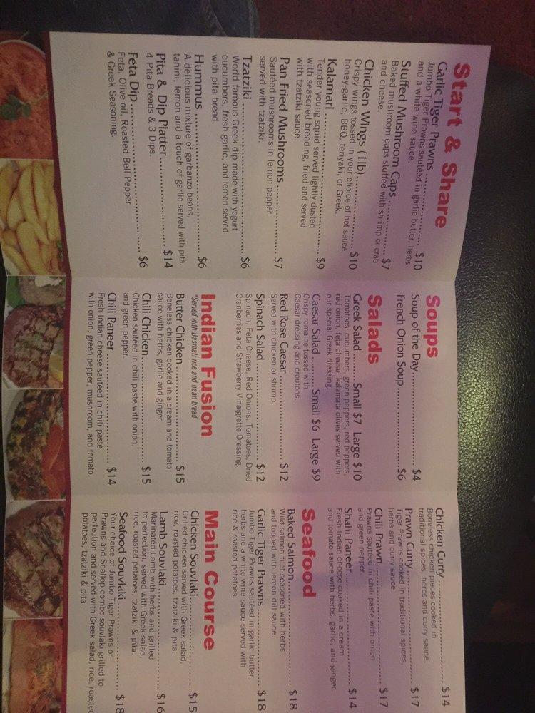 Menu at Red Rose Restaurant, Surrey, King George Blvd