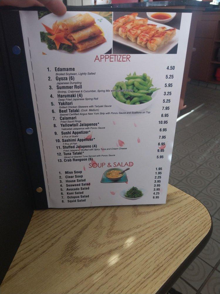 Menu at Sakura restaurant, Price