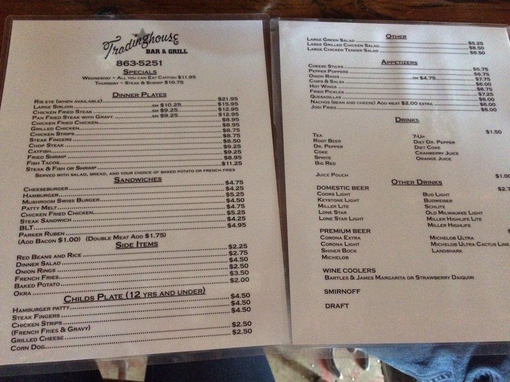 Menu at Tradinghouse Sports Bar & Grill, Hallsburg