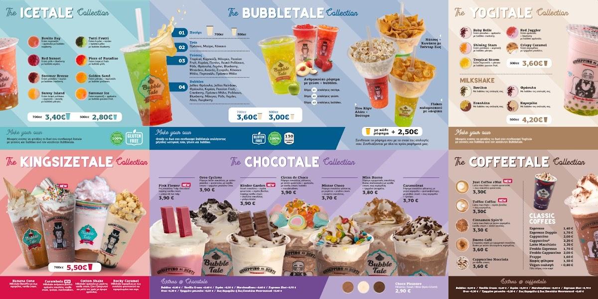 Menu at BubbleTale, Korydallos