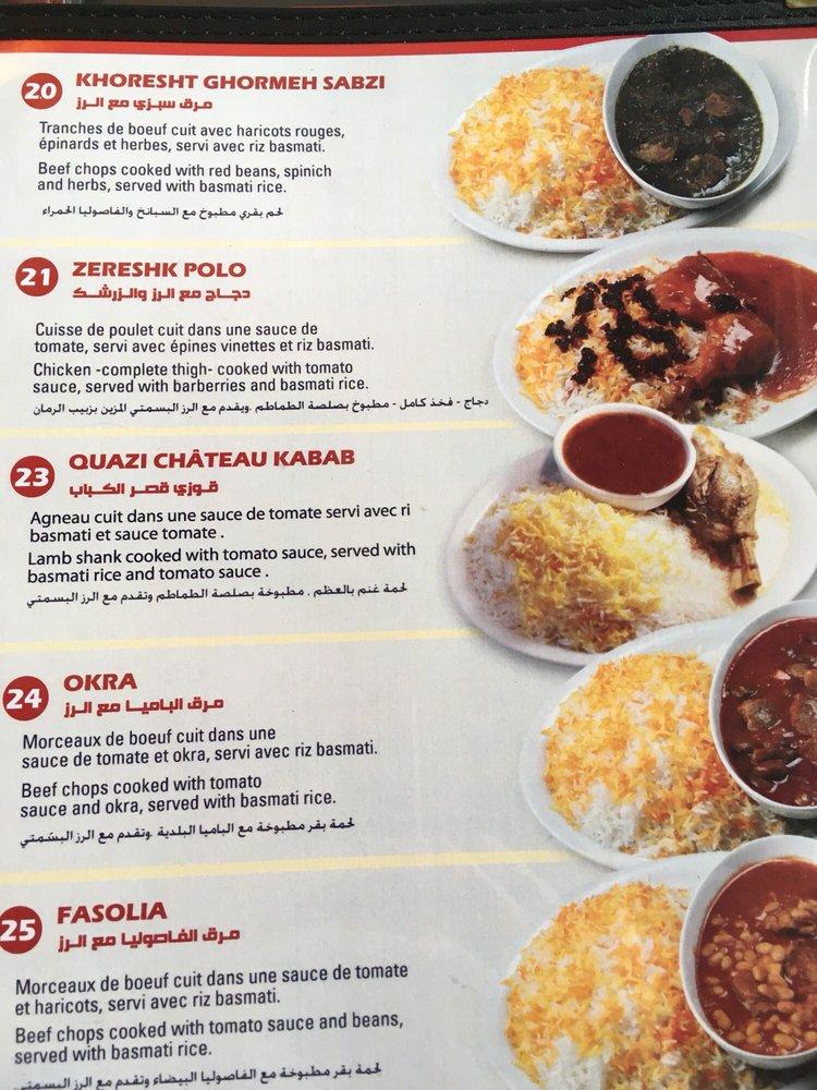 Menu at Chateau Kabab West Island restaurant, Dollard-Des Ormeaux ...