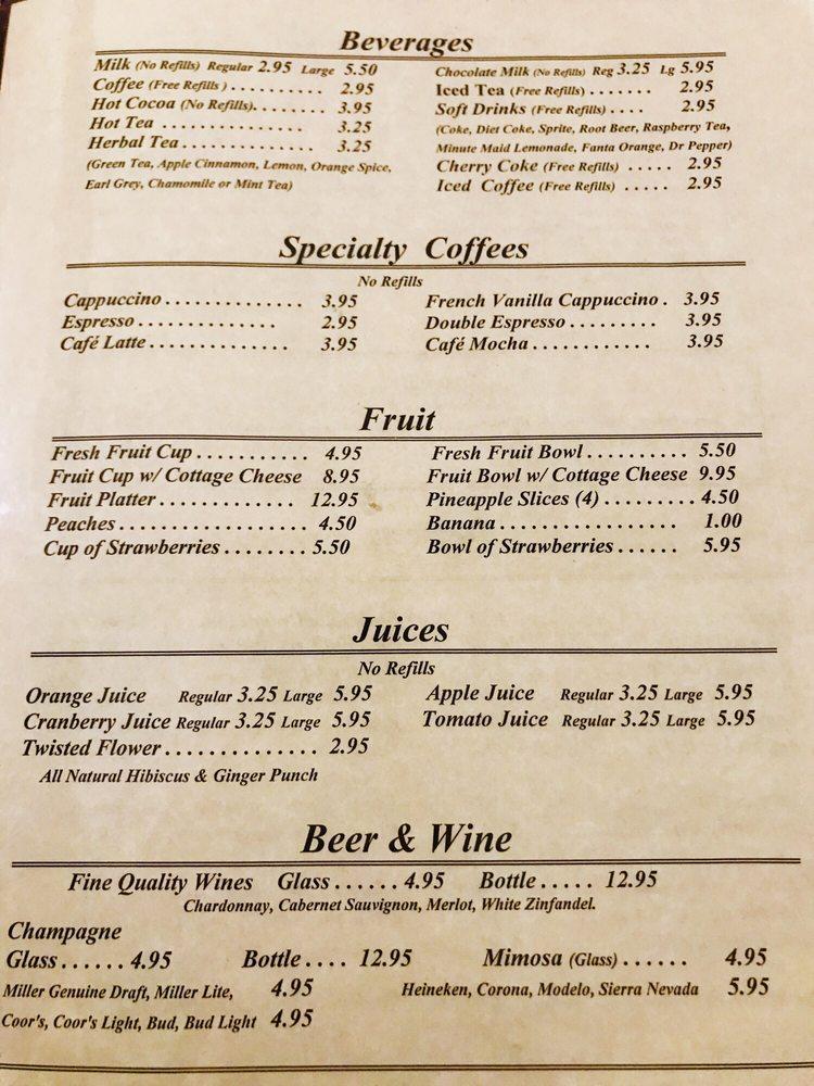 Menu at Coral Cafe, Burbank