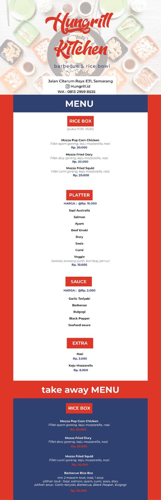 Menu at Hungrill Kitchen Barbecue and Suki, Semarang
