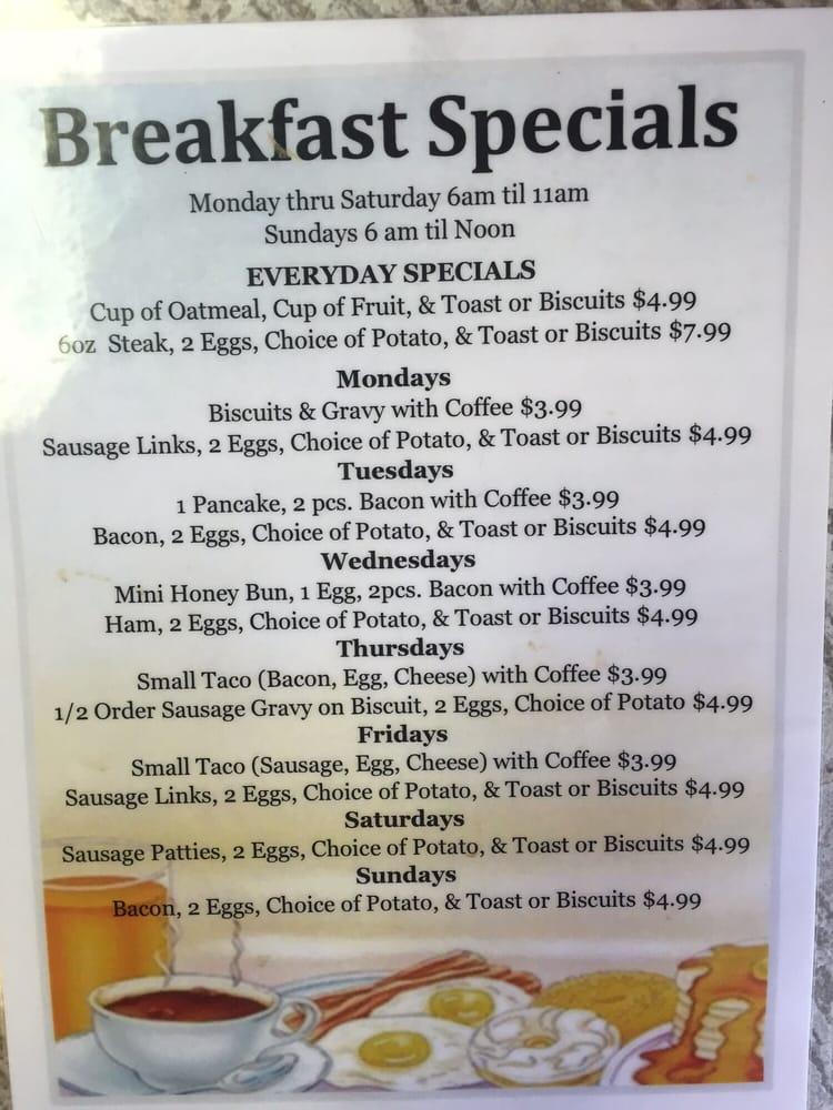 Menu at Papa's Cafe, Harker Heights
