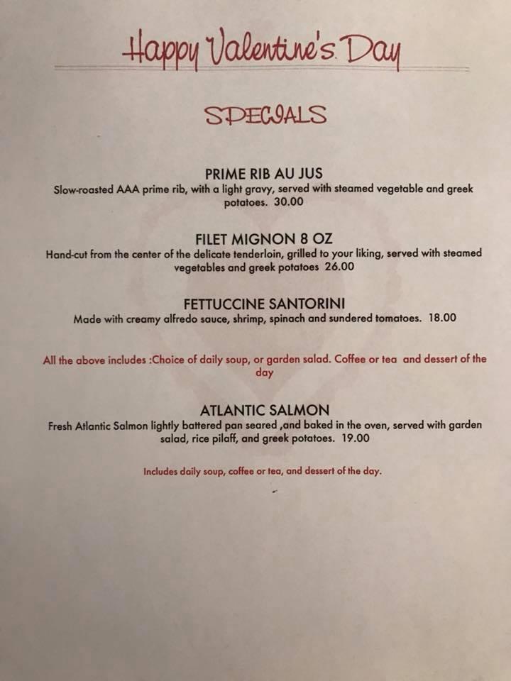 Menu at Philos Greek Cuisine and Pizzeria, Cornwall