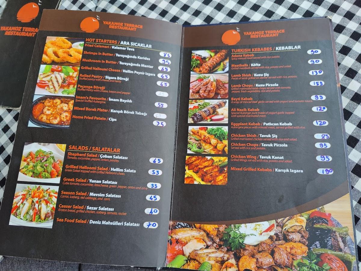 Menu at Yakamoz Teras Cafe Restaurant, Istanbul