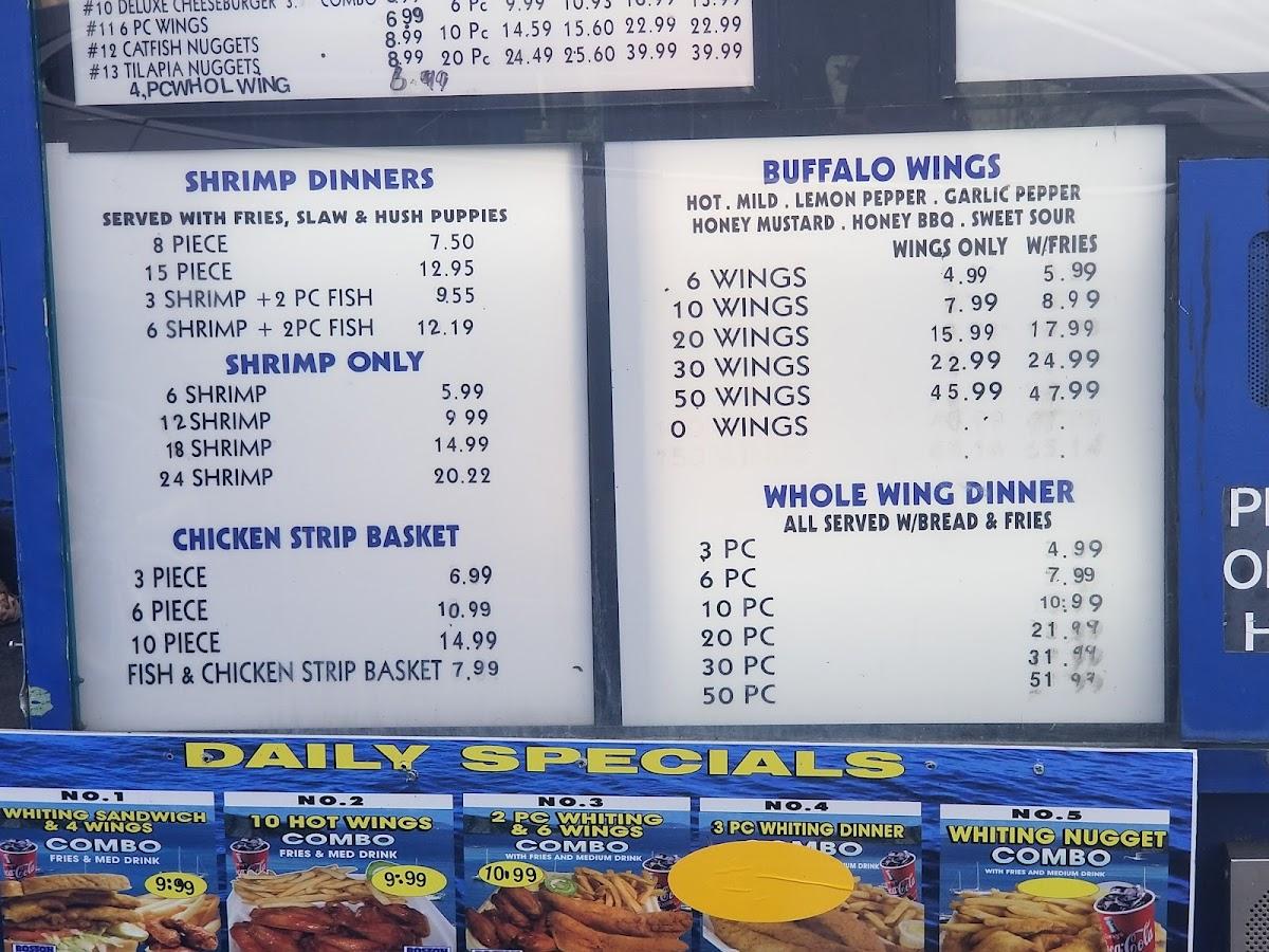 Menu at Boston fish supreme restaurant, Birmingham, 144 6th Ave SW
