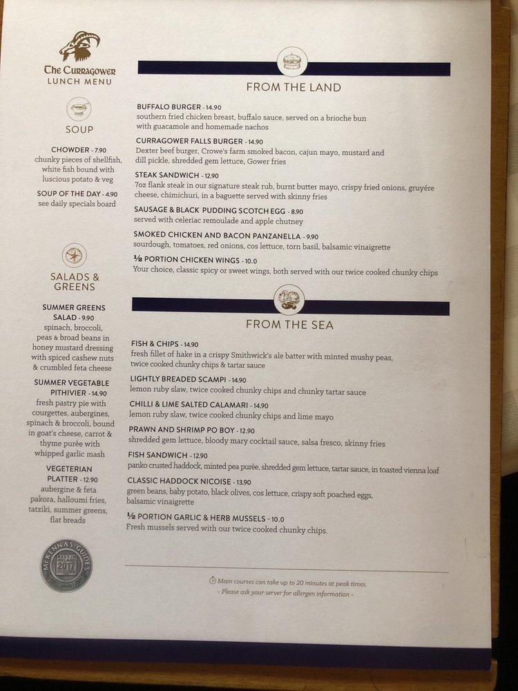Menu at The Curragower Bar and Restaurant Limerick, Limerick