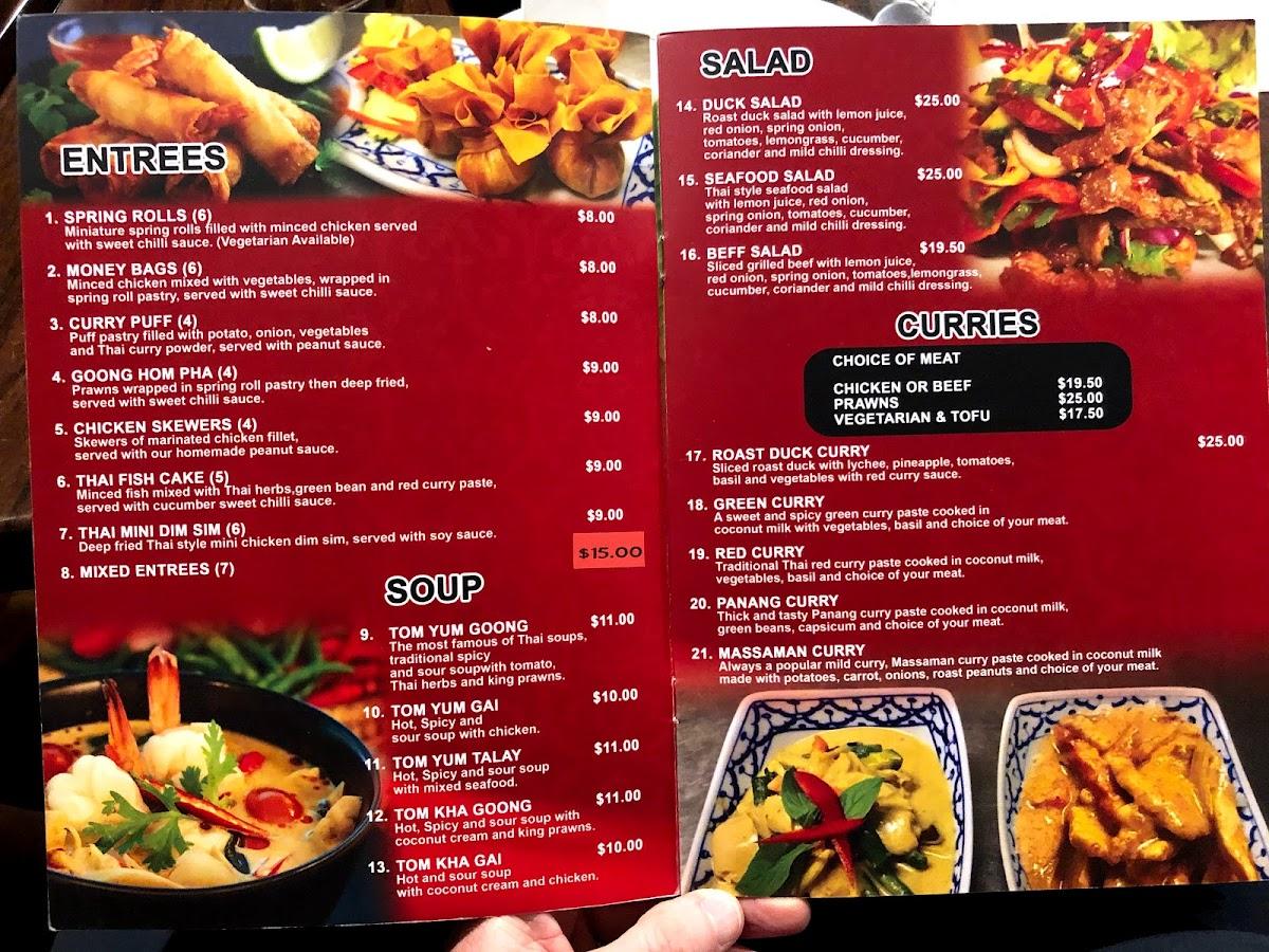 Menu at Traf Thai Cuisine restaurant, Trafalgar