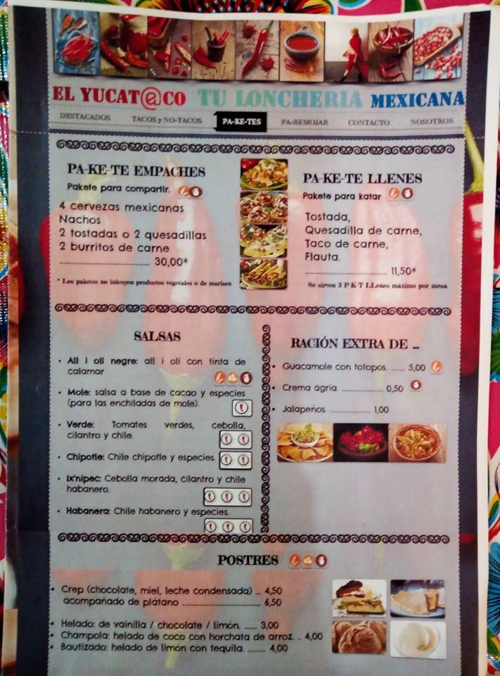Menu at Y restaurant, Palma