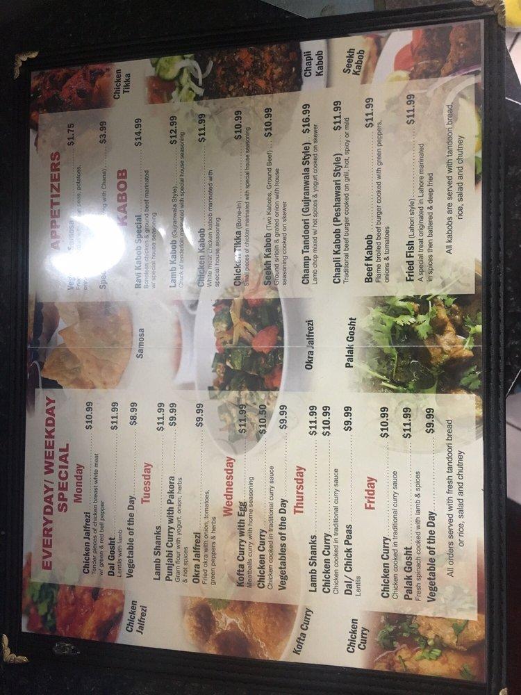 Menu at Ravi Kabob House restaurant, Arlington, 305 N Glebe Rd