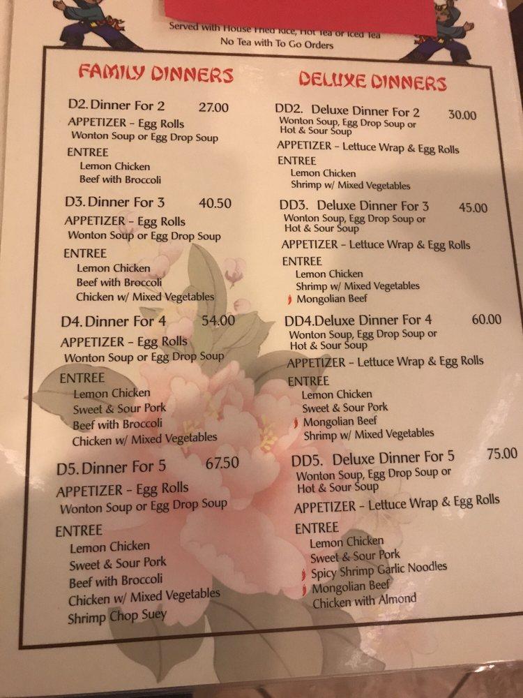 Menu at Ding How Chinese Restaurant, San Antonio