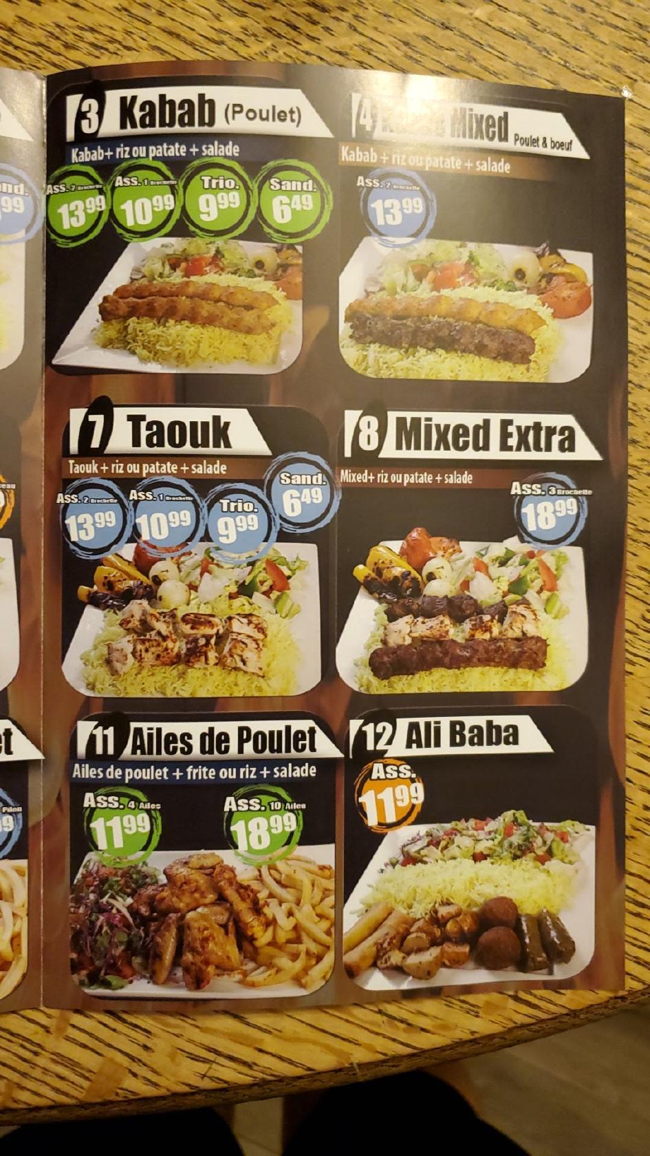 Menu au Restaurant Ali Baba - Cuisine Libanaise, Laval