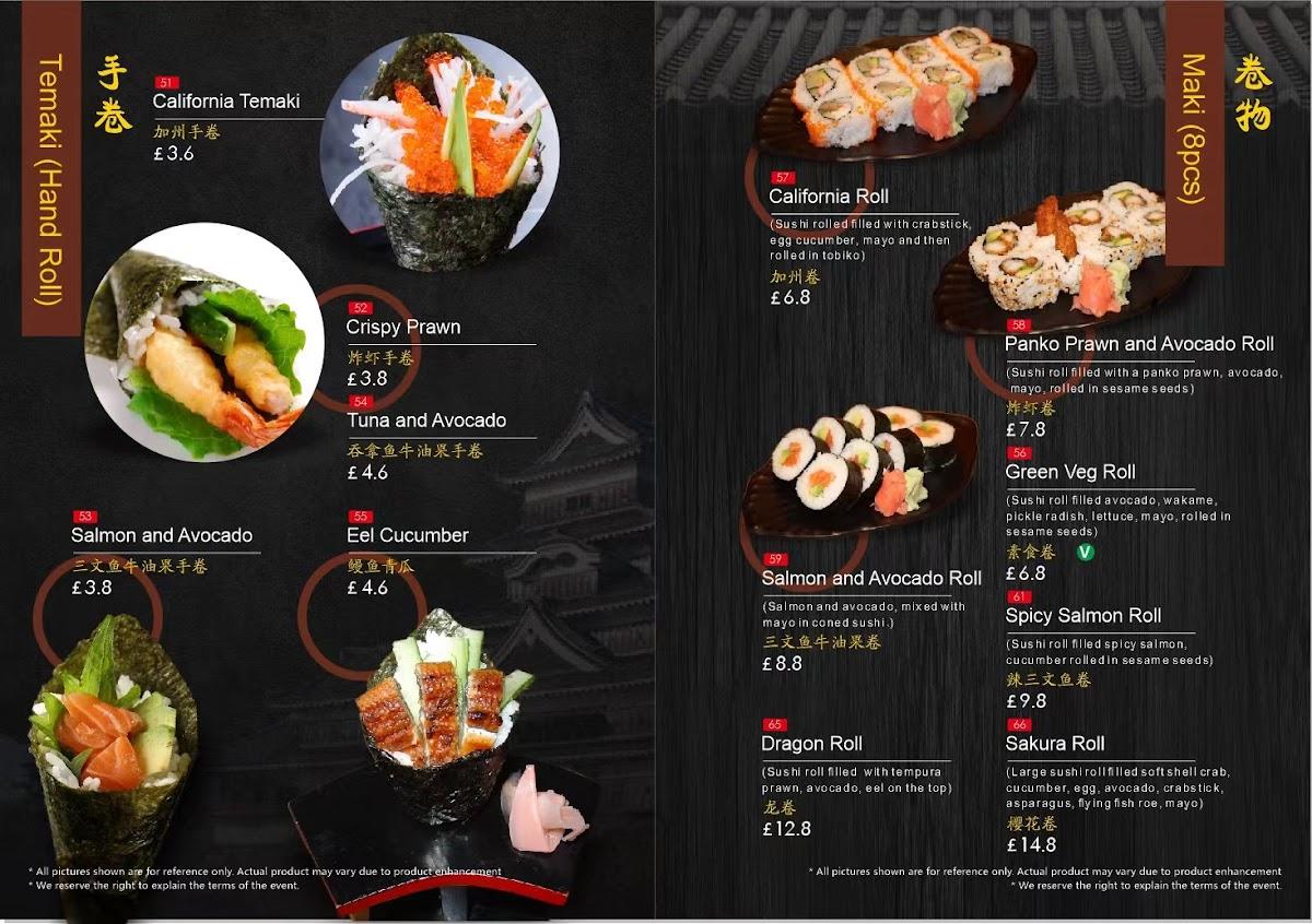 Menu at Sakura Terrace Japanese Restaurant, Bournemouth